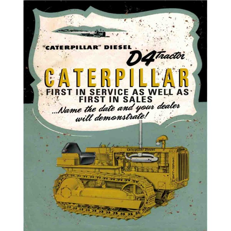 Caterpillar D4 Tin Sign - Mainly Nostalgic
